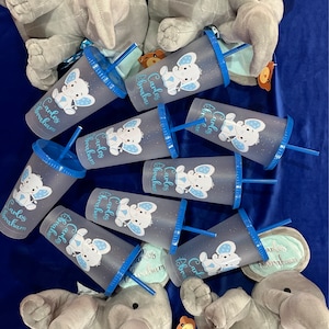 Elephant SVG Set, 4 Boy Elephants With Blue Ears, Polka Dot, Cute ...