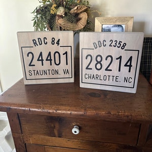 Zip Code Sign Personalized Location Sign Zip Code, City and State Sign ...