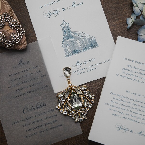 Printed Wedding Program, Folded Wedding Program, Modern Program ...