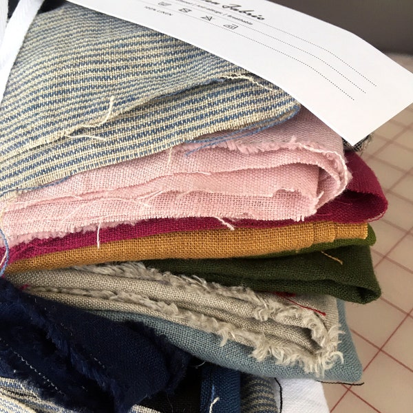 Linen Scraps Bundle, Natural Linen Fabric Remnants for Craft Projects ...