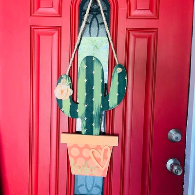 Cactus Door Hanger Dessert Decor Nature Decor Summer - Etsy