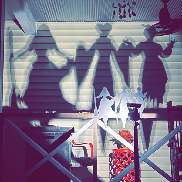 Halloween Witch Metal Yard Stake Shadow Casters | Witch Metal Art ...