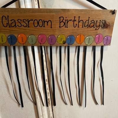 Birthday Calendar Birthday Chart Balloons Classroom Decor Teacher Gift ...