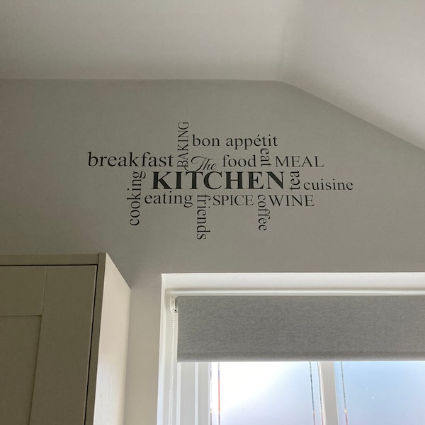 Kitchen Wall Art Sticker Cloud, Kitchen Word Sticker, Kitchen Wall ...