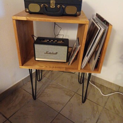 Unique Birch Wood Record Player Stand, Retro Home Decoration,vinyl ...