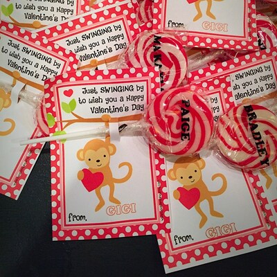 Monkey Valentines Day Cards / Print Your Own Cute Monkey Valentines ...