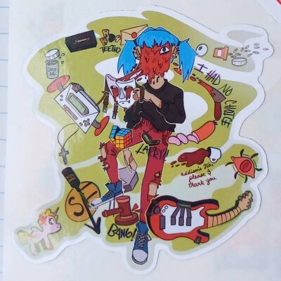 Ghost With Frogs Glossy Vinyl Sticker - Etsy