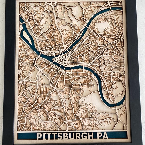 Boston Wood Map 3D Laser Cut Map Handmade in USA 3D Boston MA City Map ...