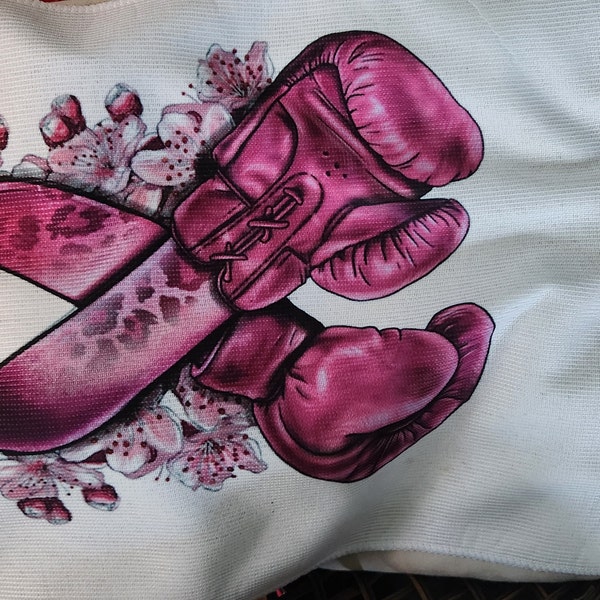 Cancer Boxing Gloves With Ribbon Png, Cancer Awareness Png, Pink Ribbon ...