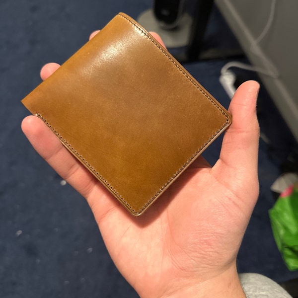 Leather Card Wallet, Horween Shell Cordovan, Marbled Color 8 and Color ...