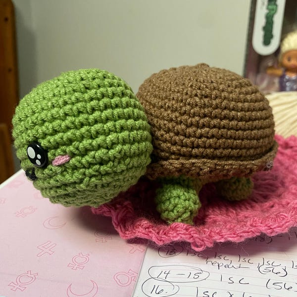 Tiny Turtle Crochet Pattern , Amigurumi Mini Sea Animal Crochet PDF Ebook , Beginners Tiny Small ...