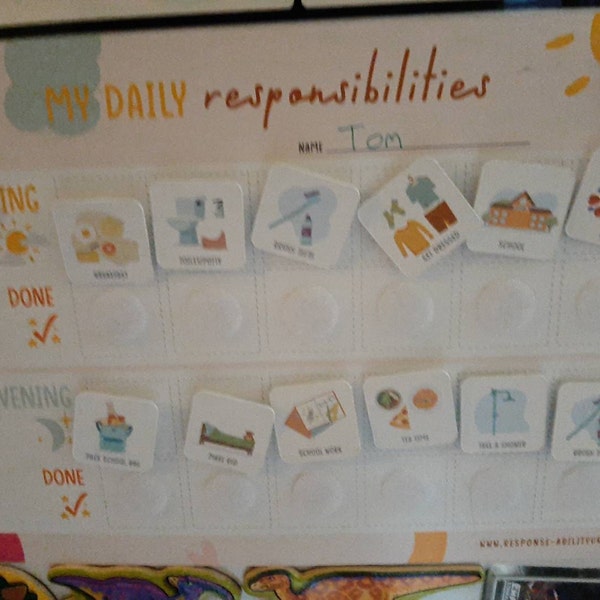 Daily Routine Chart, School Routine Chart, Kids Daily Responsibilities ...