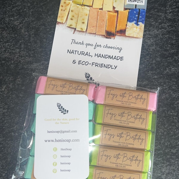 Personalized Mini Soap Sample - Handmade Party Favours - Hen Party Gift ...