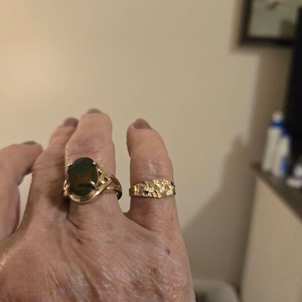 10k & 14k Solid Gold Vintage Nugget Smashing Band Ring Gift for Men ...