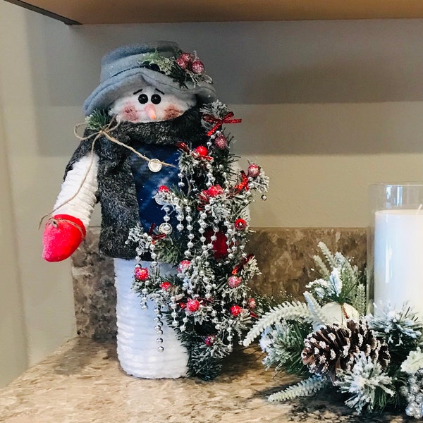 Handmade Stuffed Snowman ellen, 9 Snowman, Snowman Decor, Snowman ...