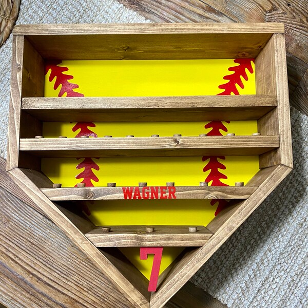 Softball and Ring Display, Home Run Ball and Ring Holder, Softball ...