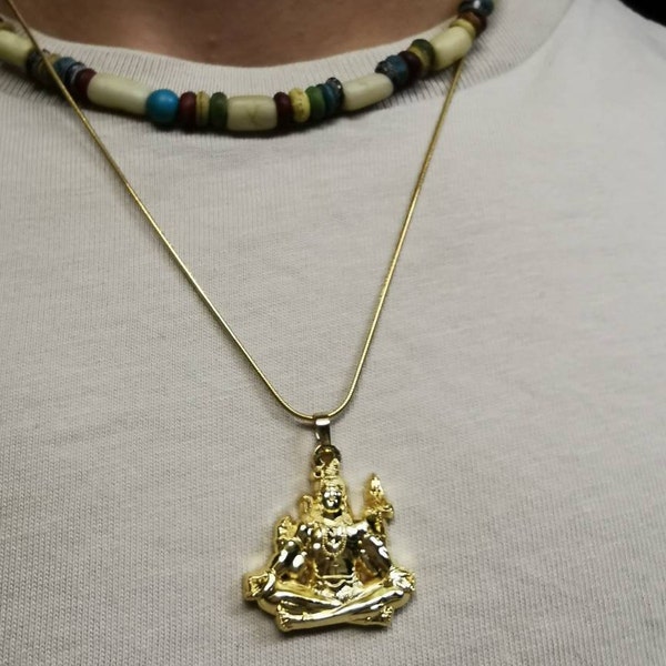 Lord Ganesha Hinduism Pendant Necklace – Gold, Good Luck & Protection ...