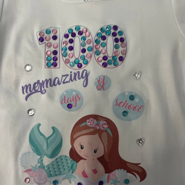 100th Day of School DIY Mermaid Shirt Kit, 100 Mermazing Days of School ...