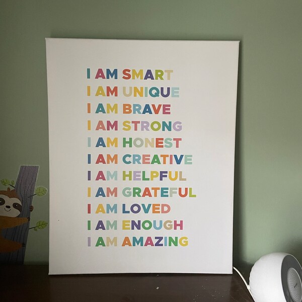 Affirmations for Kids Print, Positive Wall Art, Inspiring Wall Decor ...