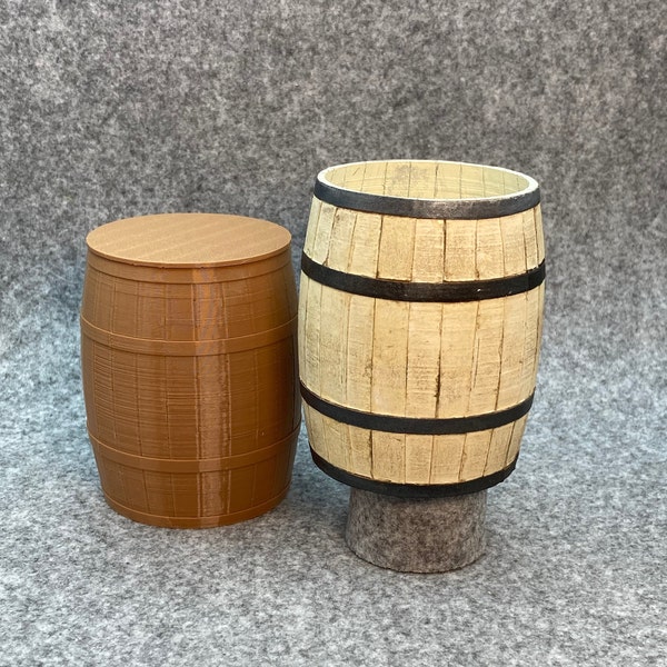 A 3" Tall 3D Printed Barrel With Lid. Not Suitable for Going Over ...