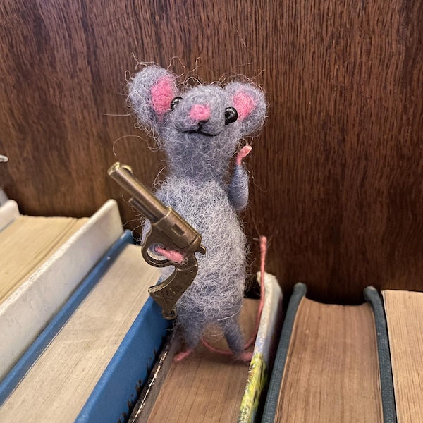 Felt Toy Miniature Mice Brown Gray White Mouse With Flower Mini Wool ...