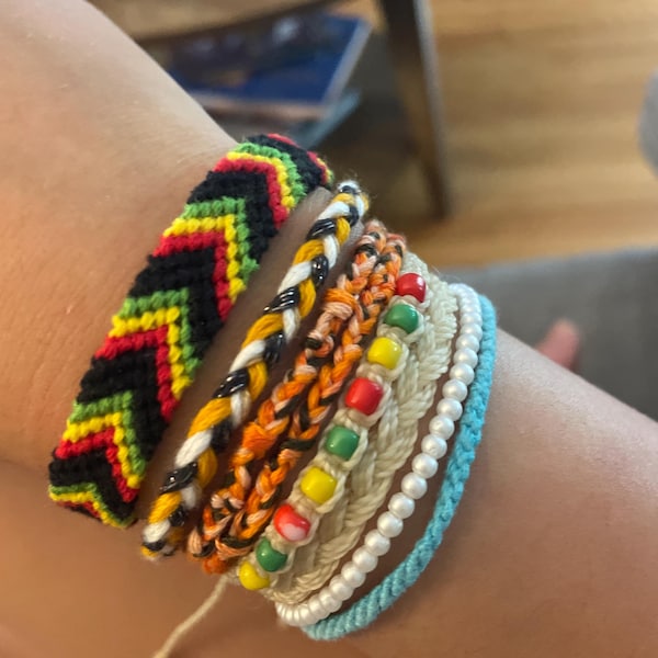 THREAD FRIENDSHIP BRACELETS. Blue Whale Set! Stackable Tie on Bracelets ...