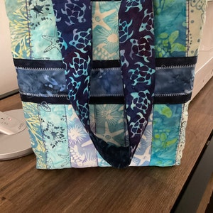 Jelly Roll Tote Bag Sewing Pattern With Fabric Flower Brooch PDF ...