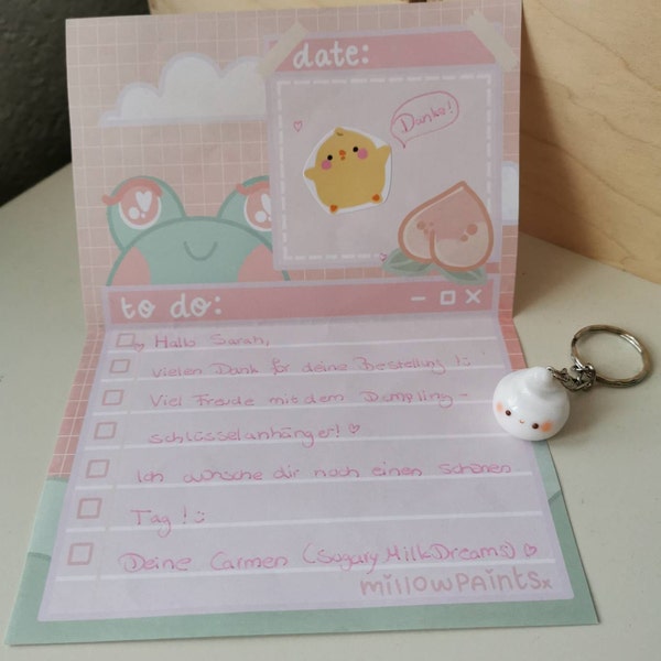 Kawaii Dumpling, Polymer Clay Charms, Keychain, Cute Dim Sum Fimo Charm ...