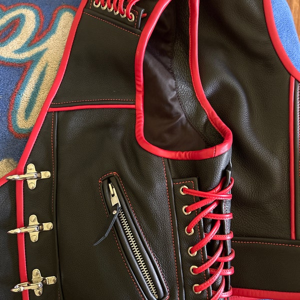 Biker Vest.patches Vest.genuine Leather:1,7-1,8mm-black.handmade.club ...