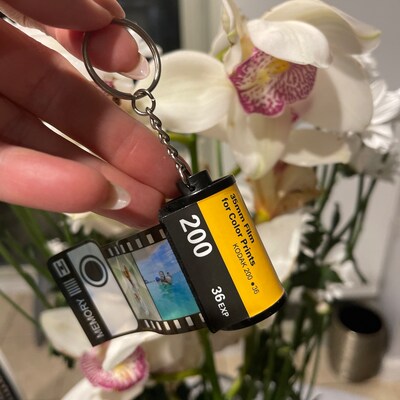 10-40 Photos Keychain Film Roll, Personalized Camera Film Roll Keyring ...