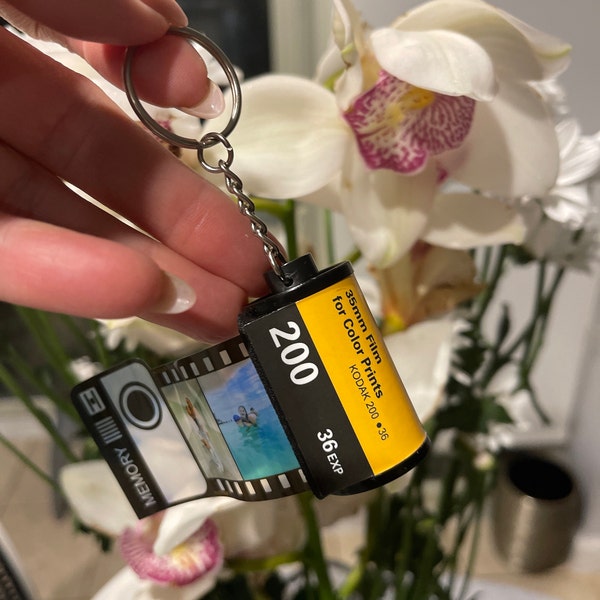5-40 Photos Keychain Film Roll, Personalized Camera Film Roll Keyring ...
