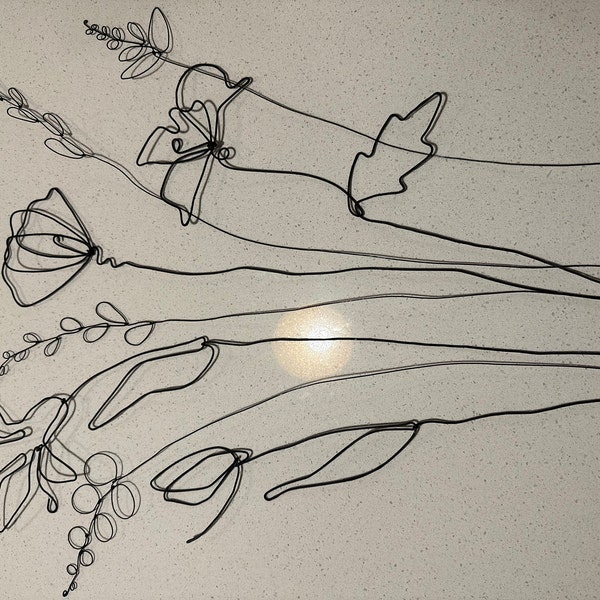 Handmade Black Metal Wire Flower Stems: Modern Home Decor - Etsy