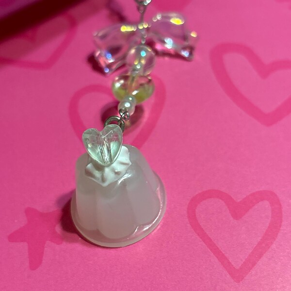 Cute Mini Resin Pudding Keychain (jelly, Bag Charm, Keyring, Birthday ...