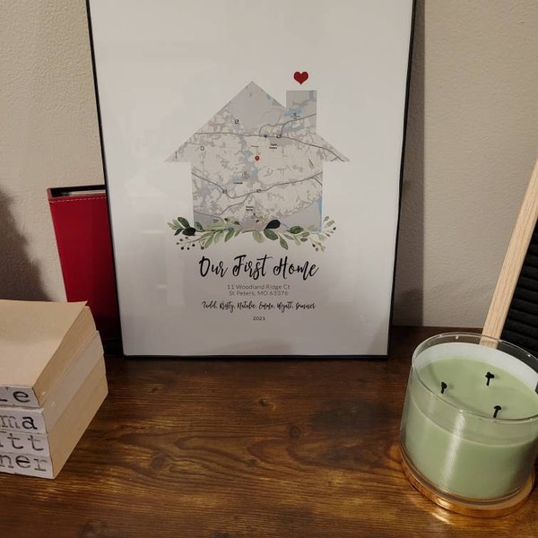 New Home Gift, Housewarming Gift for Couple, New House Map, First Home ...