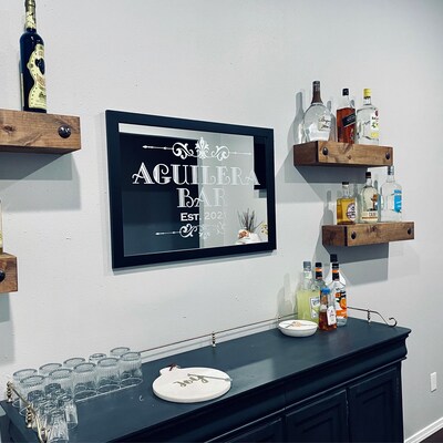 CUSTOM BAR MIRRORS Design Your Own Unique Custom Home Bar Mirror My Bar ...