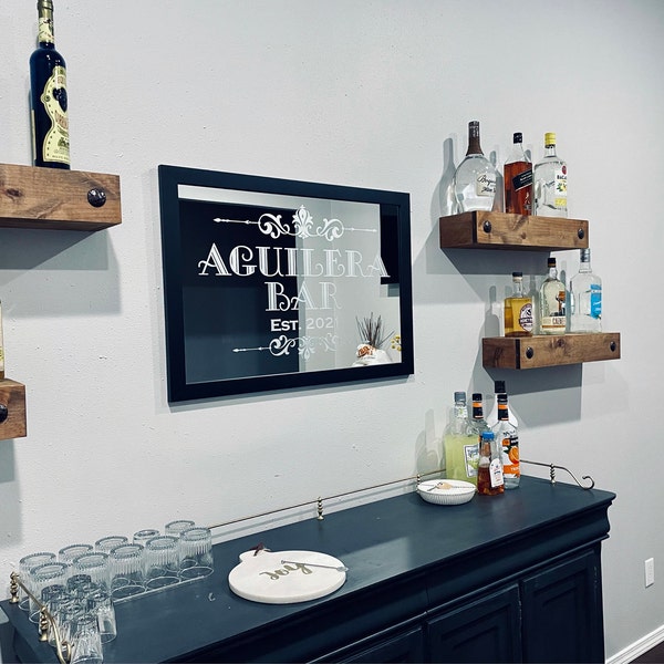 CUSTOM BAR MIRRORS | Design Your Own Unique Custom Home Bar Mirror | My ...