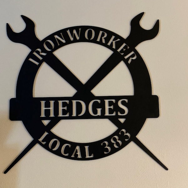 Metal Ironworker Sign - Custom Made, Current Job or Retirement Gift ...