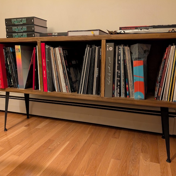 Solid Wood Record Player Stand/ Modern Wood Record Storage - Etsy