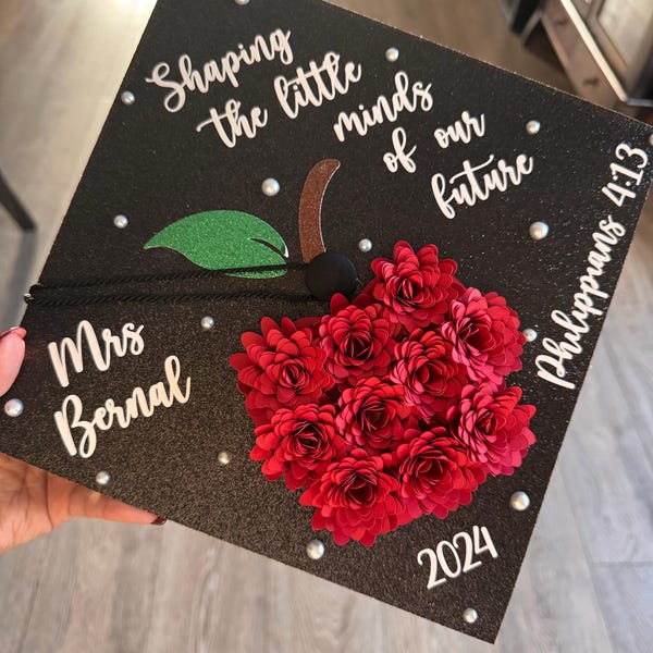 Pink Gold Graduation Cap Topper, Custom Grad Cap, Nurse Grad Cap ...