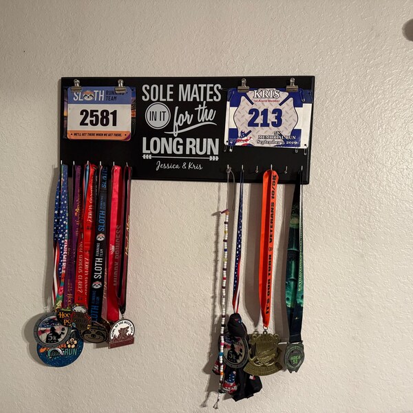 ISAIAH 40 31 Bible Verse Running MEDAL Holder HOOKS Rack and Race Bib ...