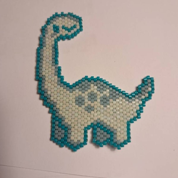 Cute Dinosaur Brick Stitch Pattern | Brick Stitch or Peyote Pattern ...