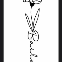 Arabic Birth Flower Name Tattoo Design Custom Tattoo Design - Etsy