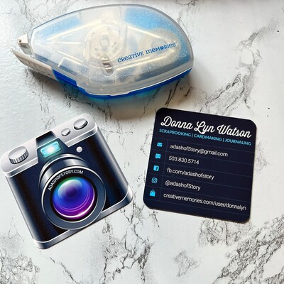 Mini Photographer Business Cards, Realistic Camera, Square Die-cut ...