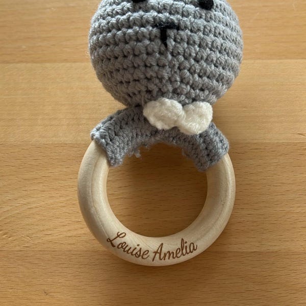Personalized Animal Crochet Rattle, Custom Baby Shower Gift, Newborn ...