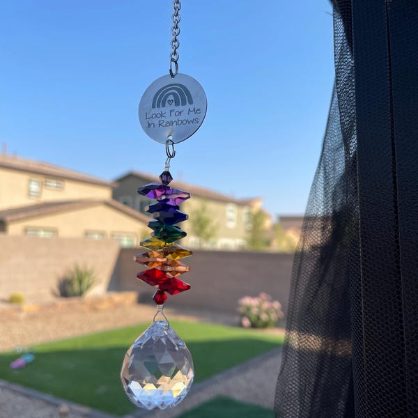 Personalized Memorial Suncatcher, Custom Crystal Sun Catcher Sympathy ...