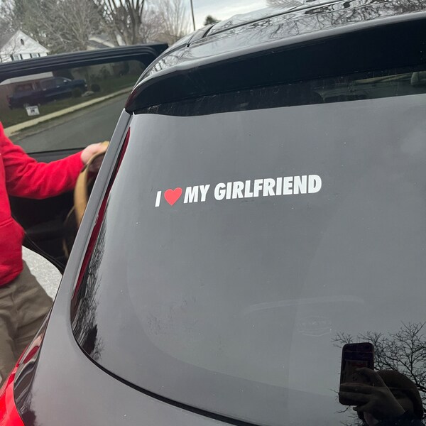 Sticker Connection | I Love My Girlfriend Heart | Woman Funny Car Vinyl ...