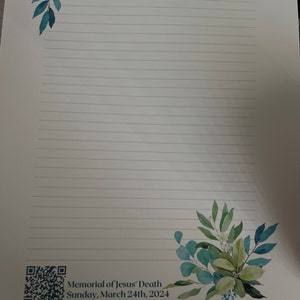 Matthew 6:10 JW Letter Writing Paper Printable Letterhead Letter ...