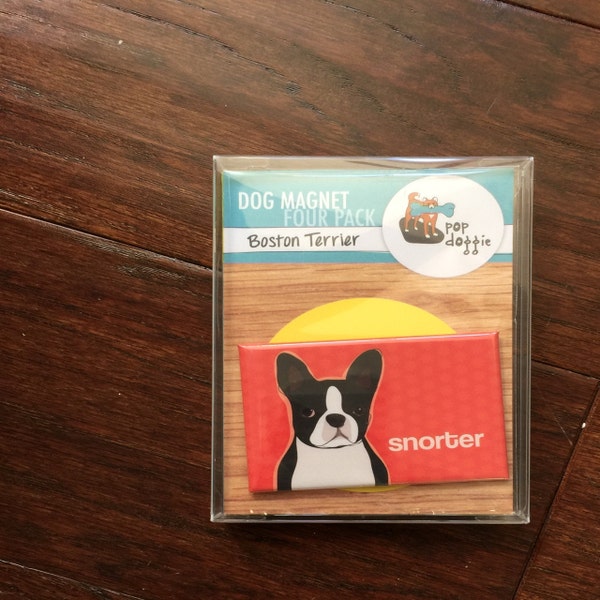 Boston Terrier Gifts Set of 4 Fridge Magnets With Funny Sayings Dog ...