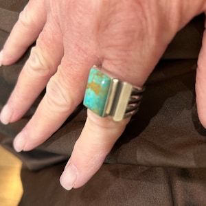 Beth Dutton Inspired Turquoise and Sterling Silver Large Statement Ring ...