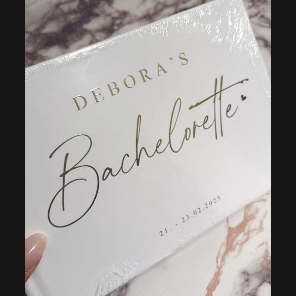 Bachelorette Party Guest Book | White and Rose Gold | From Miss to Mrs ...